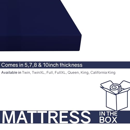 Mayton, 7-Inch Medium Firm Water Resistance Nylon Vinyl Foam Mattress, Noiseless, Soft Cloud Feeling, Body Heat Reflection, Good for Hospital and Camp, Twin