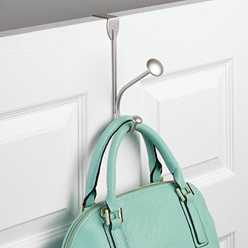InterDesign Pello Over Door Organizer Hook for Coats, Hats, Robes, Clothes or Towels โ Dual Hook, Satin