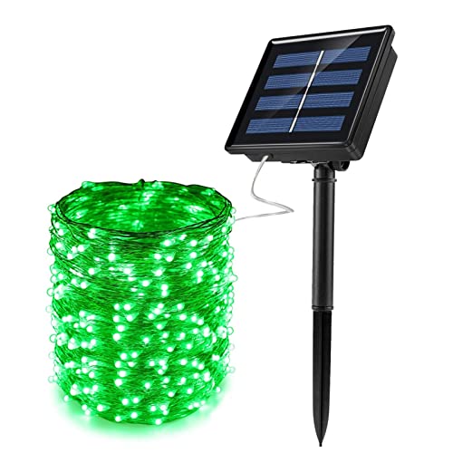Outdoor String Lights Solar String Lights Garland Christmas Decorative 8 Modes Fairy Lights Copper Wire Lights for Outdoor Wedding Homes Party Garden ( Emitting Color : Green , Wattage : 100LED )