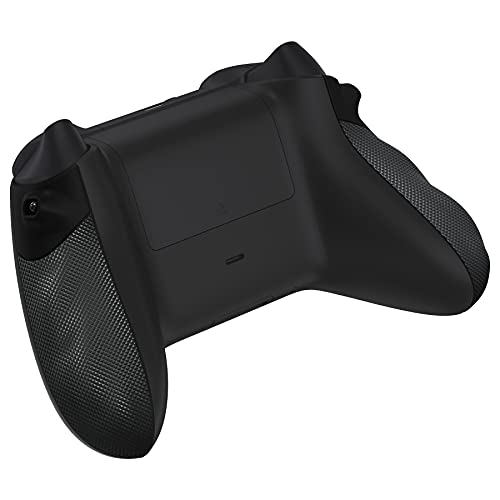 eXtremeRate Flexor Rubberized Side Rails Grips Trigger Stop Kit for Xbox Series X/S Controller, Diamond Textured Black Anti-Slip Ergonomic Trigger Stopper Handle Grips for Xbox Core Controller