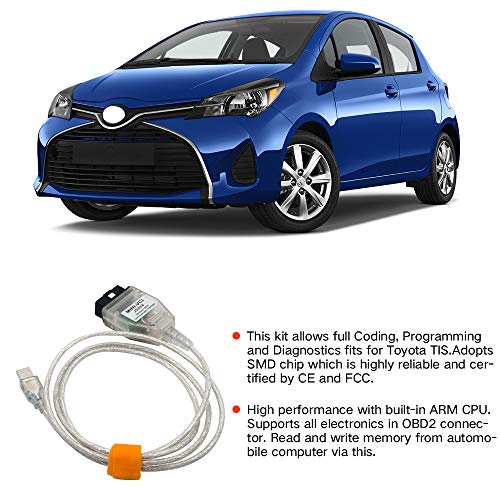 Bonse Mini VCI Cable OBD2 J2534 Programming Diagnostic Cable for Toyota Lexus Scion, USB Diangostic Scanner Cable Supporting TIS Techstream V14 V15 and 32/64 bit Windows