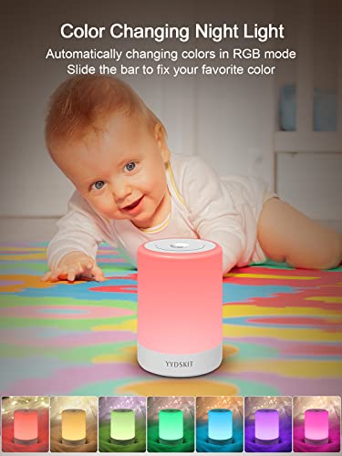 YYDSKIT Nursery Night Light for Kids Color Changing Rechargeable Touch Lamp for Newborn Baby Nursery Lamp Lasting Up to 100Hours Bedside Nightlight