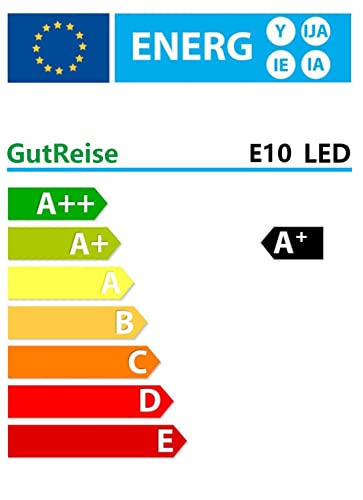 GutReise AC/DC E10 Bulbs, 10pcs 9 Volt Cold White E10 Replacement Bulbs Miniature Screw LED Lamps 0.5Watts 65Lm (9 Volt, Cold White)