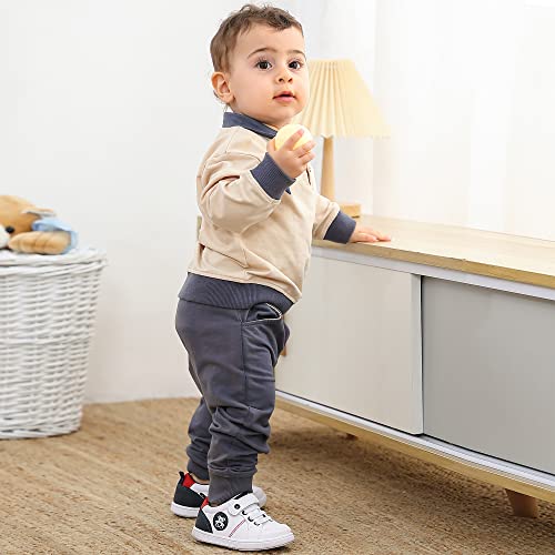 brooman Baby First Walking Orthotic Friendly Shoes (6-12 Months,White Navy)