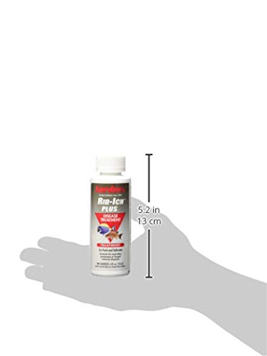 Kordon Rid-Ich Plus Aquarium Disease Treatment โ Controls Ich, External Parasites and Fungal Infections for Fresh and Saltwater Fish, Fast and Effective, 4-Ounces