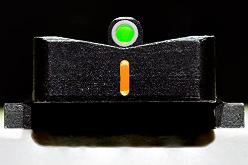Hiviz Litewave H3 Tritium Express Handgun Sight Green/Orange Litepipes White Front Ring S&W Sheild