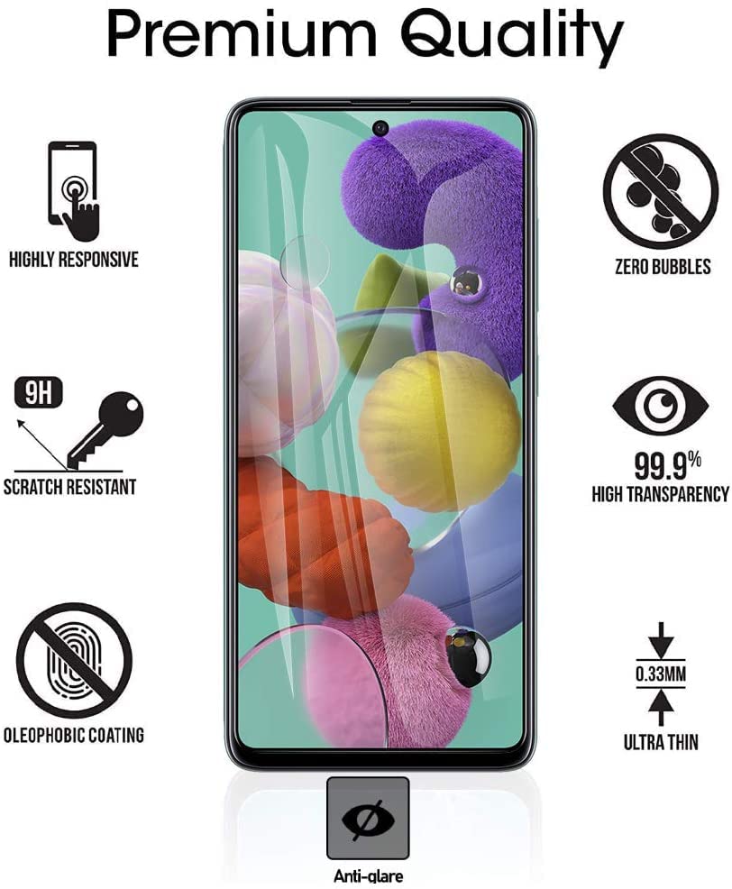 NC [2 Pack] Privacy Screen Protector for Samsung Galaxy A33 /A42 /A32 /A12/A13 5G/A02S/A03S Tempered Glass, Anti-Glare Full Covered,Smooth Touch, No Bubble