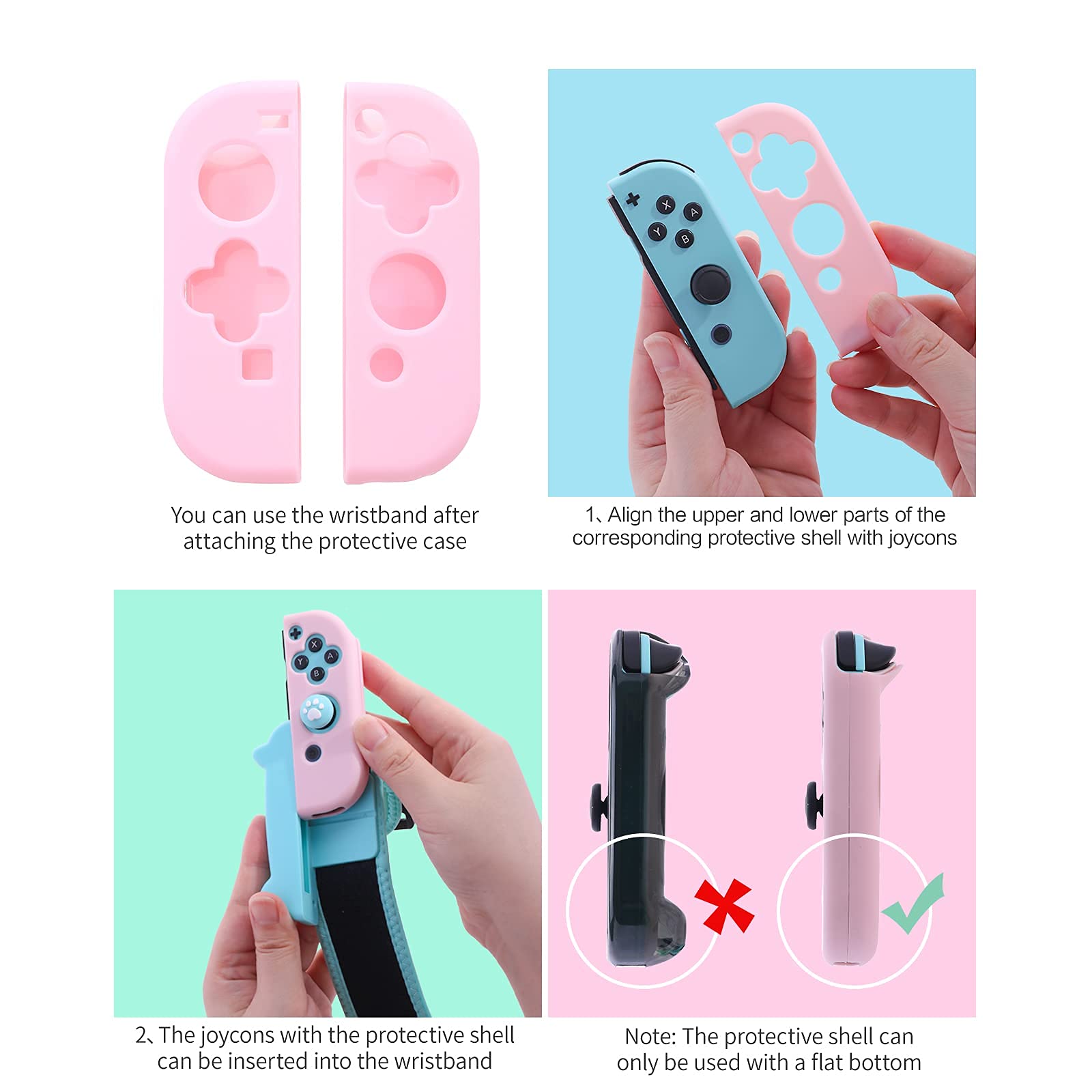 NANANINO Switch Wrist Bands, Cute and Comfortable Wristbands for Just Dance 2024 Nintendo Switch, Switch Joy Con Wrist Bands for Switch Boxing Games
