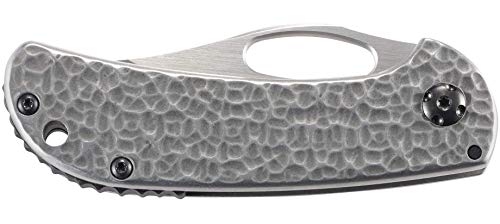 CRKT Chehalem EDC Folding Pocket Knife: Everyday Carry, Clip Point Plain Edge Blade with Satin Finish, Thumbstud Open, Frame Lock, Stainless Steel Handle with Hammer Finish 6540