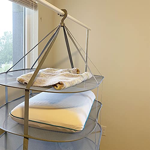 JY LIVING Large Folding Laundry Drying Rack, Clothes Drying Rack, Portable Sweater Drying Rack, Mesh Hanging air Dryer, Lay fold Flat Dry Hanger for Indoor Outdoor, Delicates, Towel, Socks,Swimsuit