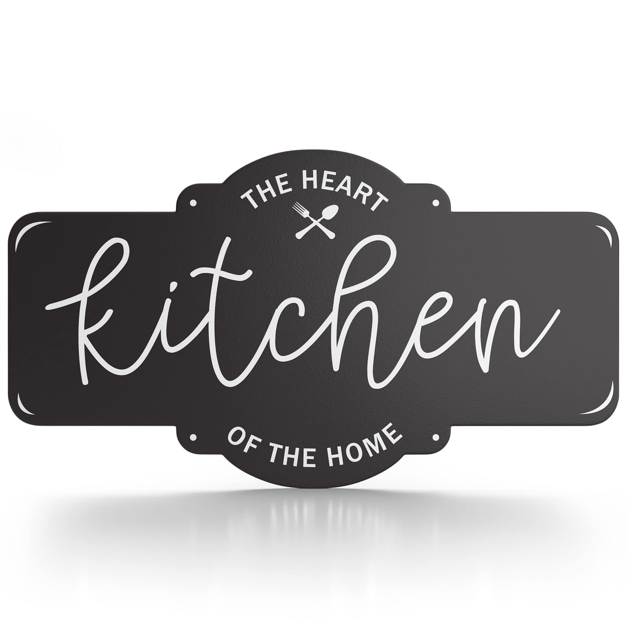 Barnyard Designs Rustic Metal Kitchen Wall Decor Sign, Country Farmhouse Decoration for Your Home, Kitchen, or Dining Room, 16” x 8.5”