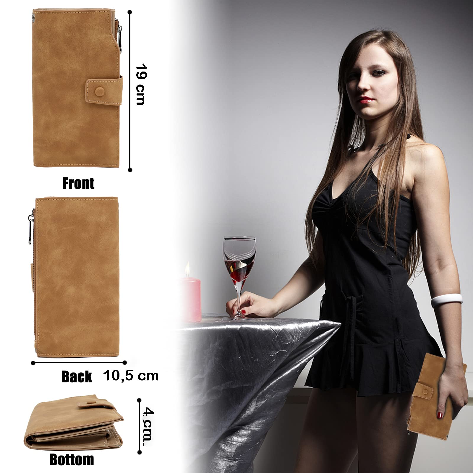TAN.TOMI Wallet Women, Women Wallet Large Capacity, Wallet for Women RFID Blocking with Multi Card Organizers