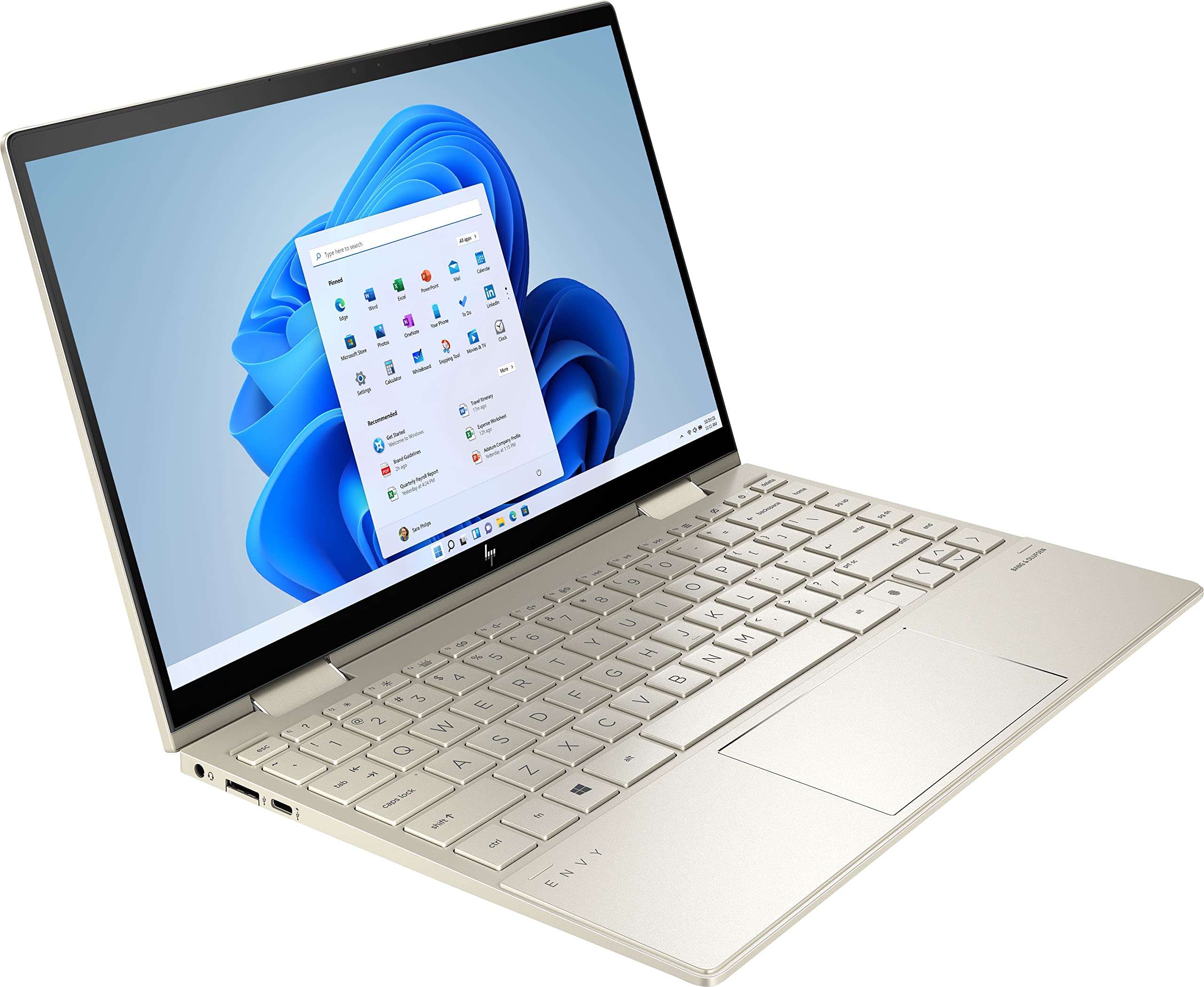 HP Envy x360 13 2-in-1 Laptop 13.3inch FHD IPS Touchscreen (1000 Nits) 11th Gen Intel 4-Core i5-1135G7(Beats i7-10710U) 8GB RAM 1TB SSD Fingerprint Backlit Thunderbolt Win10 Pro + Pen Pale Gold