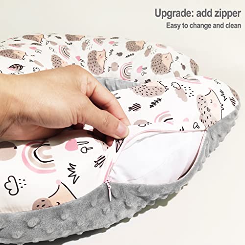 KAKIBLIN Breastfeeding Pillow, Multifunctional Baby Feeding Support Nursing Pillow for Tummy Time (Grey)