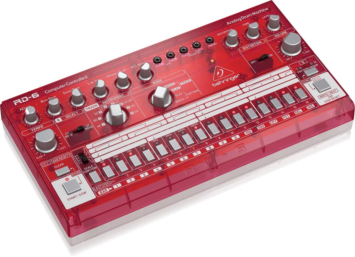 Behringer RD-6-SB Analog Drum Machine - Red Translucent