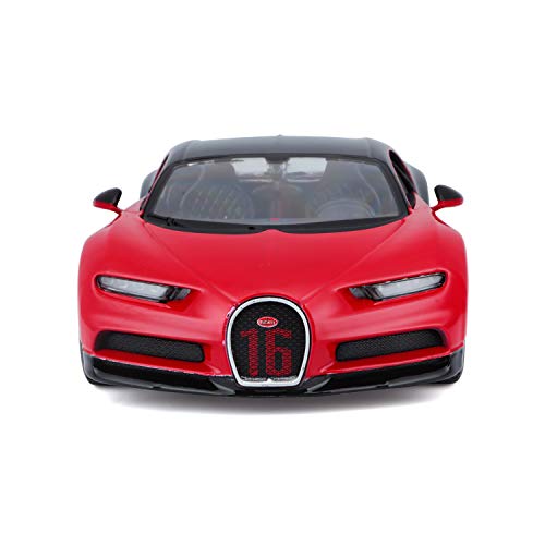 Maisto Bugatti Chiron Sport 16" Red and Black Special Edition 1/24 Diecast Model Car