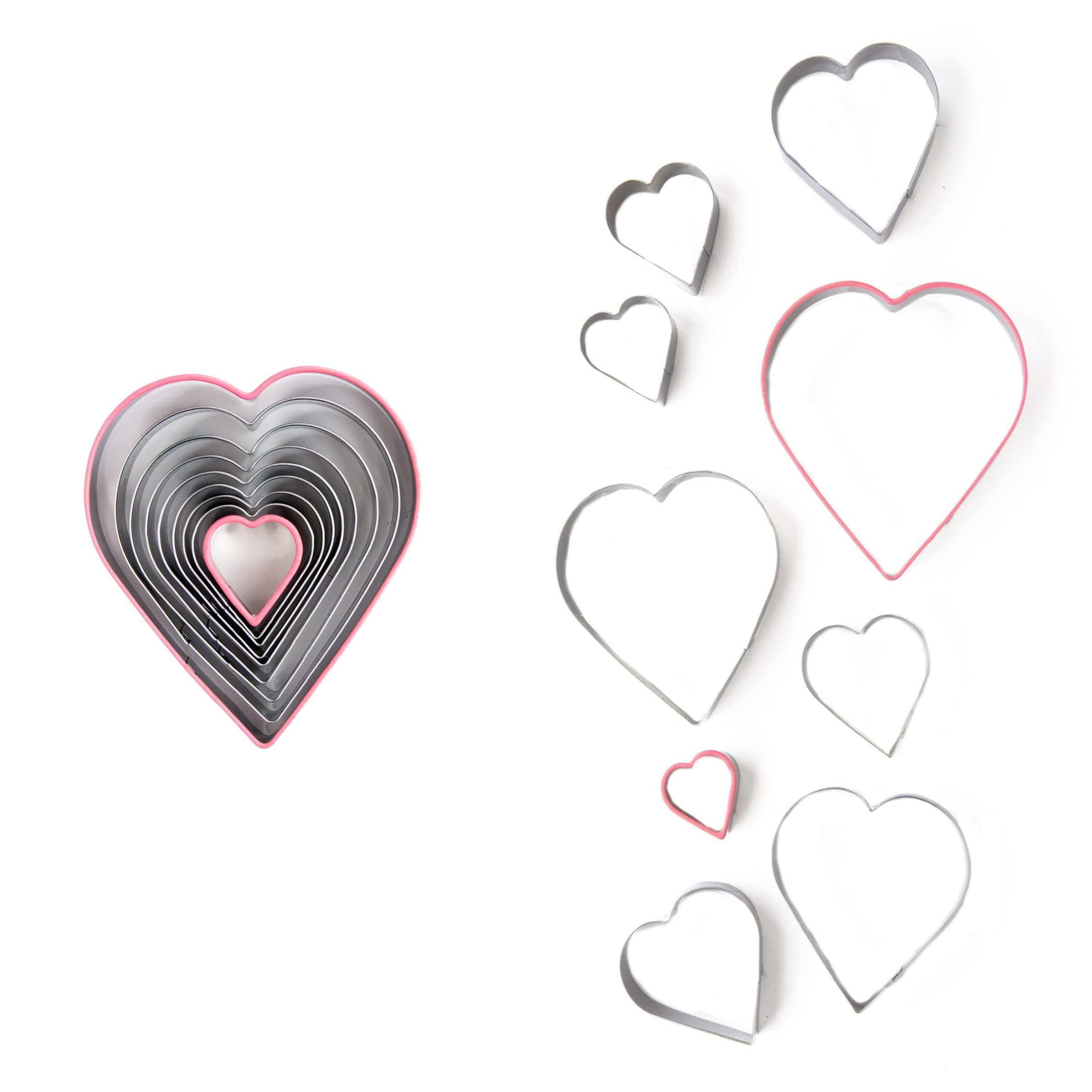 Cookie Cutter Kingdom, Easter Cookie Cutters, Spring Cookie Cutters Shape, Mold for Cakes Biscuits and Sandwiches (Easter) (Heart 9 Pack)