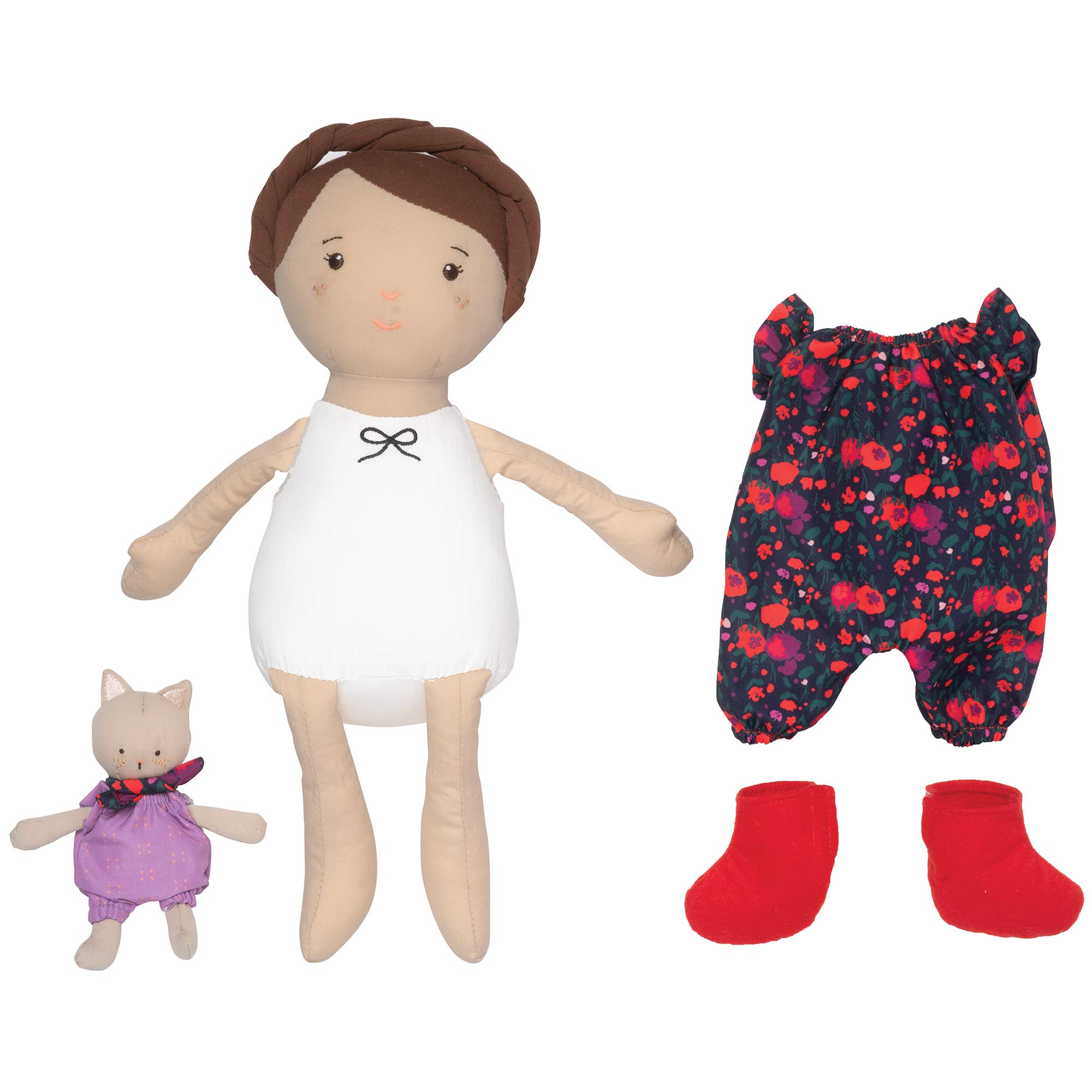 Manhattan Toy Playdate Friends Freddie Machine Washable and Dryer Safe 14 Inch Doll with Companion Stuffed Animal