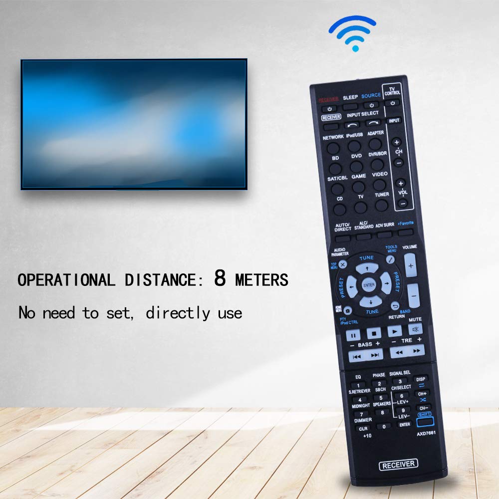 New AXD7661 Replace Remote fit for Pioneer VSX-822-K VSX-1022-K Receiver AV A/V Audio/Video Receiver
