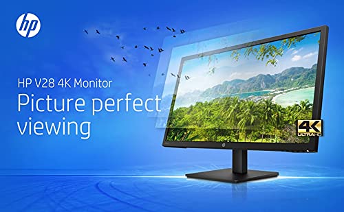 HP New Premium v28 4K Monitor: 28" UHD 3840 x 2160 (4K) TN Slim-Edge Display, AMD FreeSync Tech, Height/Tilt Adjustment, HDMI, DisplayPort, 1ms Response time, 16:9 Aspect Ratio, 60Hz, TF HDMI Cable