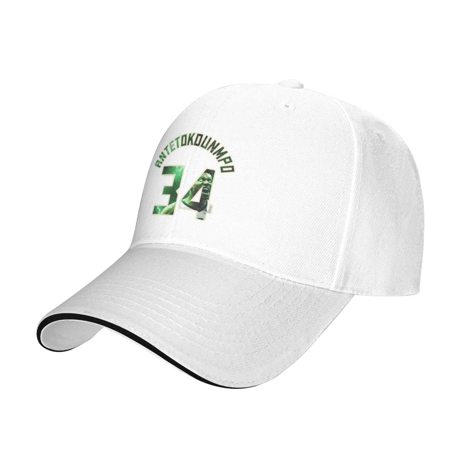 Basketball_Star_#34_Giannis_Antetokounmpo_God Hats Baseball Cap Baseball Hat Adjustable Fashion Outdoors Caps Unisex White