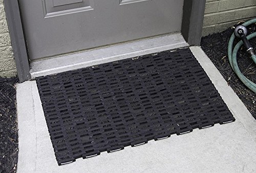 Durable Corporation-108H2436 Durite Recycled Tire-Link Outdoor Entrance Mat, Herringbone Weave, 24" x 36", Black