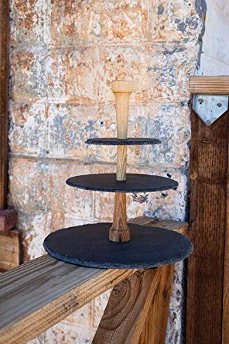 Boska Wooden Serving Party Tower - 3 Layer Best for Cheese, Tapas, Bread, and Desserts Presentation - Board Slab with Non-Slip Feet - Cutting and Charcuterie Board - Dishwasher Safe