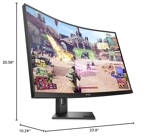 HP OMEN 27" QHD Curved Monitor, VA Fully adj 240hz 1ms HDR400 Gaming Display, EyeSafe, TÜV Certified (Omen 27c, Black)