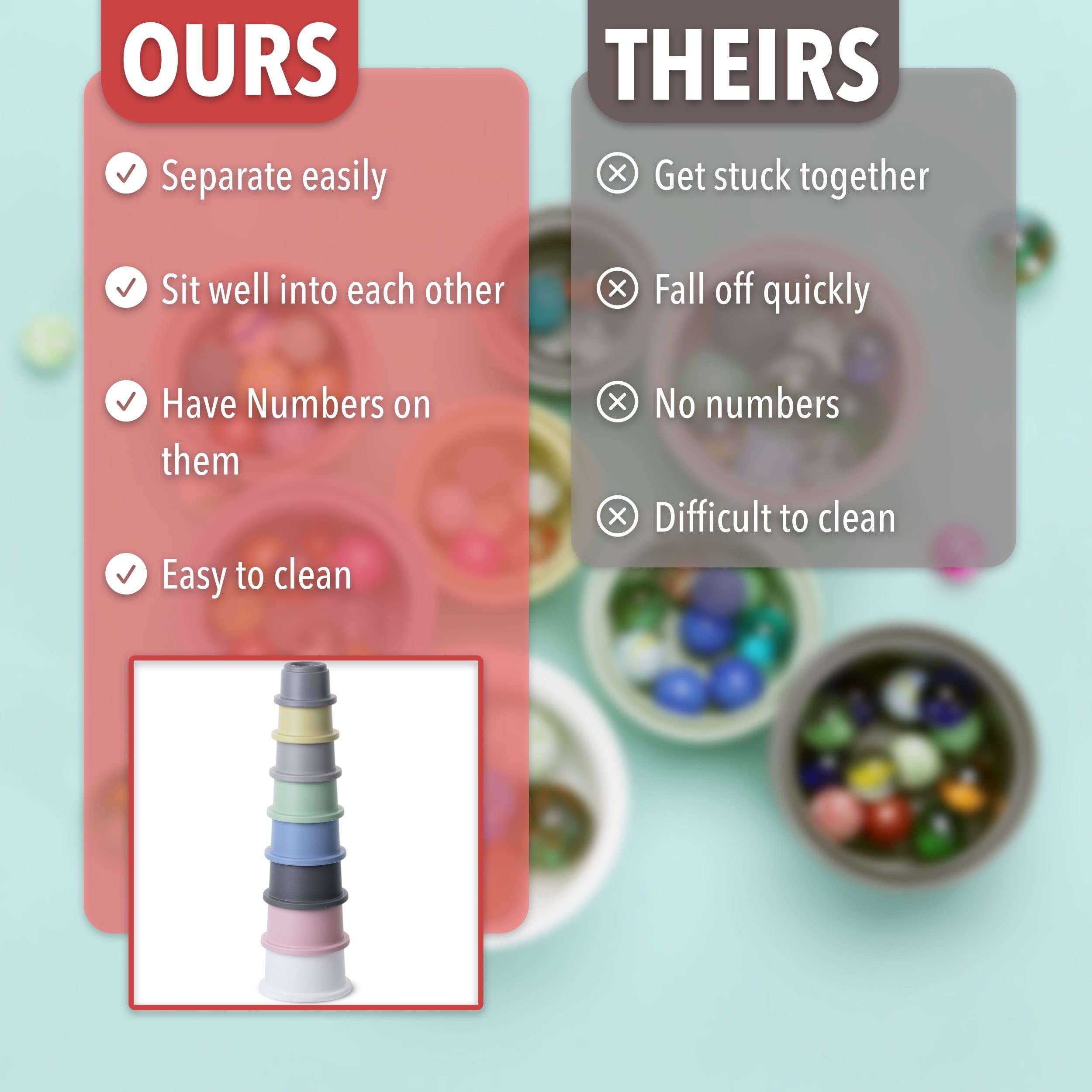 Mr. Pen- 8 Pcs, Baby Stacking Toys/Cups, Nesting Cups, Stackable Cups for Baby and Toddler