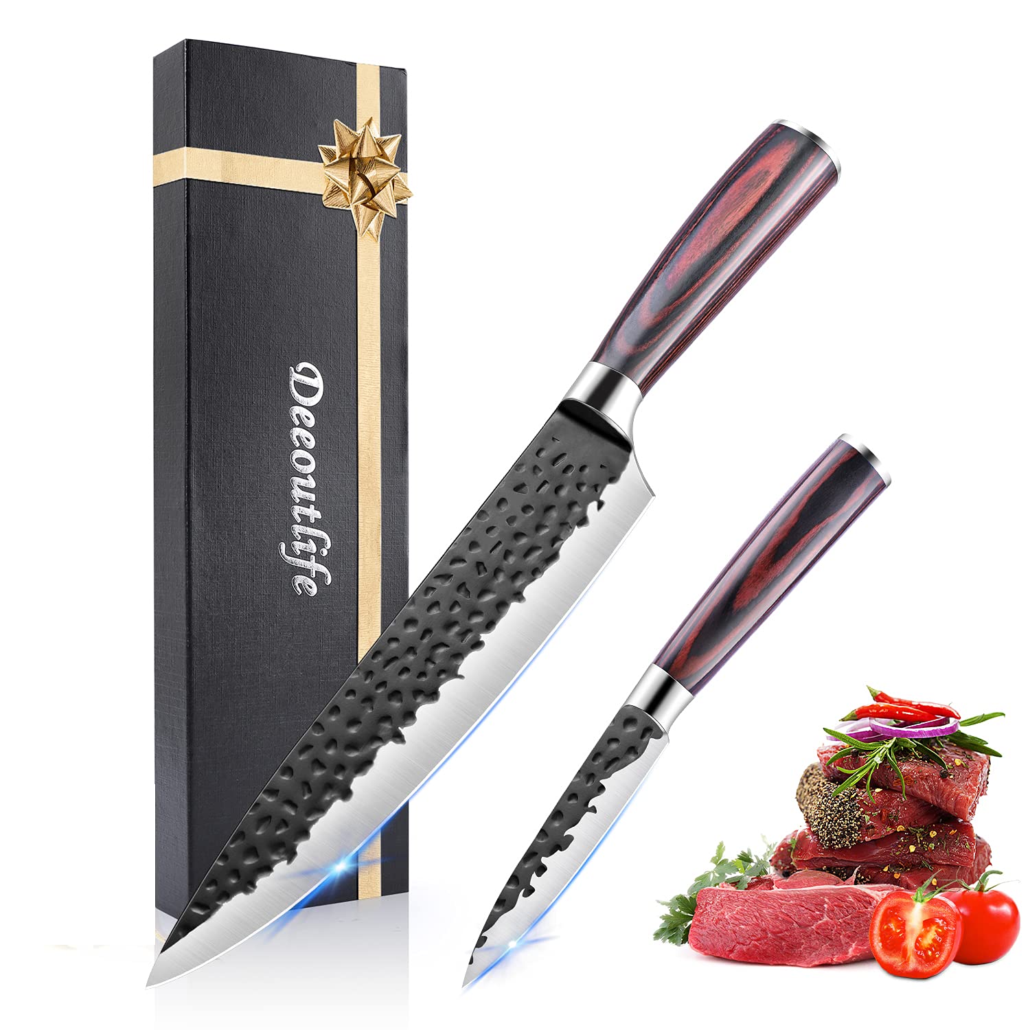 Chefs Knife Kitchen Knife Set : 2 Piece Razor Sharp knives 8 Inch Chef's Knives & 3.5 inch Paring, Kitchen Knife with Ergonomic Handle, Professional High Carbon Steel Chef's Knives for Cooking