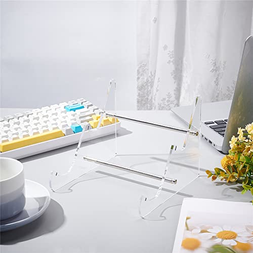 CRASPIRE Acrylic Keyboard Display Stand Holder 2-Tier Mechanical Computer Keyboard Stand Shelf for Desk Transparent Acrylic Stand Keyboards Storage Holder Tray for Computer Tablet Picture Frame