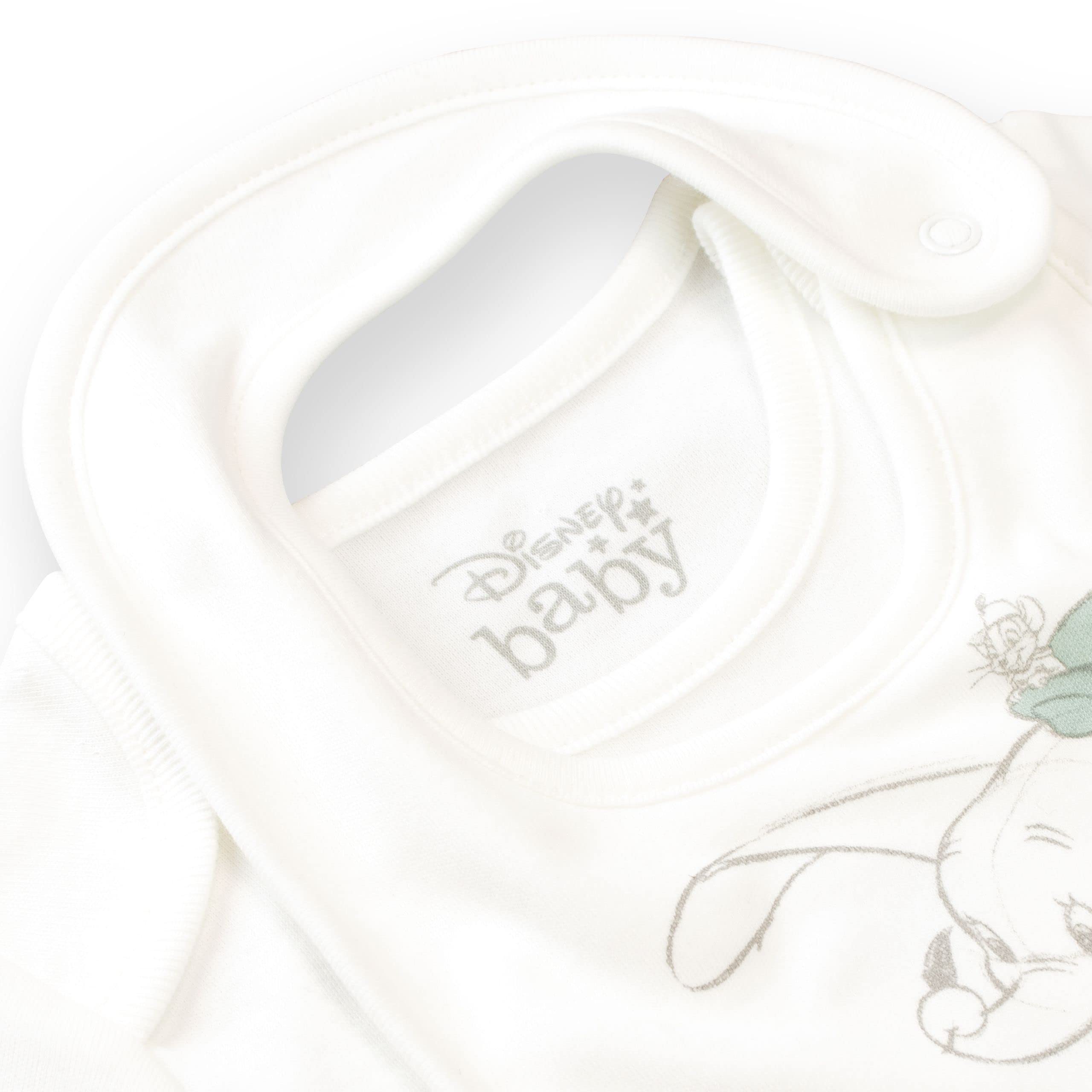 Disney Baby Boys or Girls Dumbo Bodysuit with Hat and Bib Outfit 5 Piece Set White 18 M