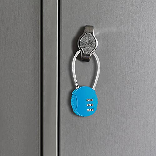CROMLL 2 Pack Combination Lock 3 Digit Outdoor Waterproof Padlock for School Gym Locker, Sports Locker, Luggage，Fence, Toolbox, Gate, Case, Hasp Storage (Black&Blue)