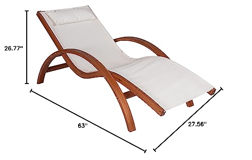 Island Umbrella NU6901 Island Retreat Bentwood Breeze Luxury Lounger with Wood Frame, Champagne