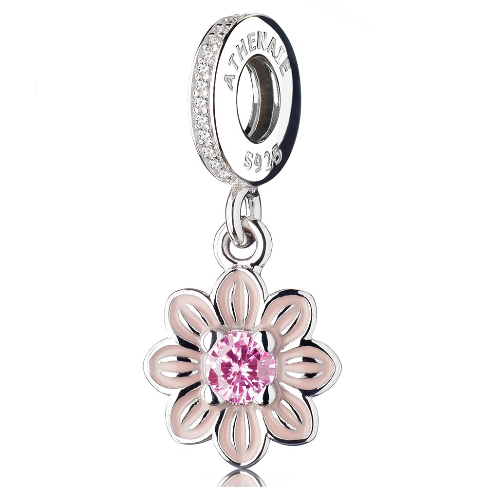 ATHENAIE 925 Sterling Silver Crystal Lovely Insect Bee Charms Pendant for European Bracelet