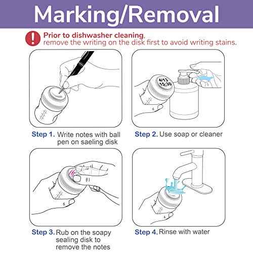 Maymom Sealing Disk Compatible with Lansinoh Bottle Top, Momma Bottles, Not Original Lansino Sealing Disk, Lansinoh Pump Parts, Signature Pro,Smartpump, Manual Breastpump(8ct)