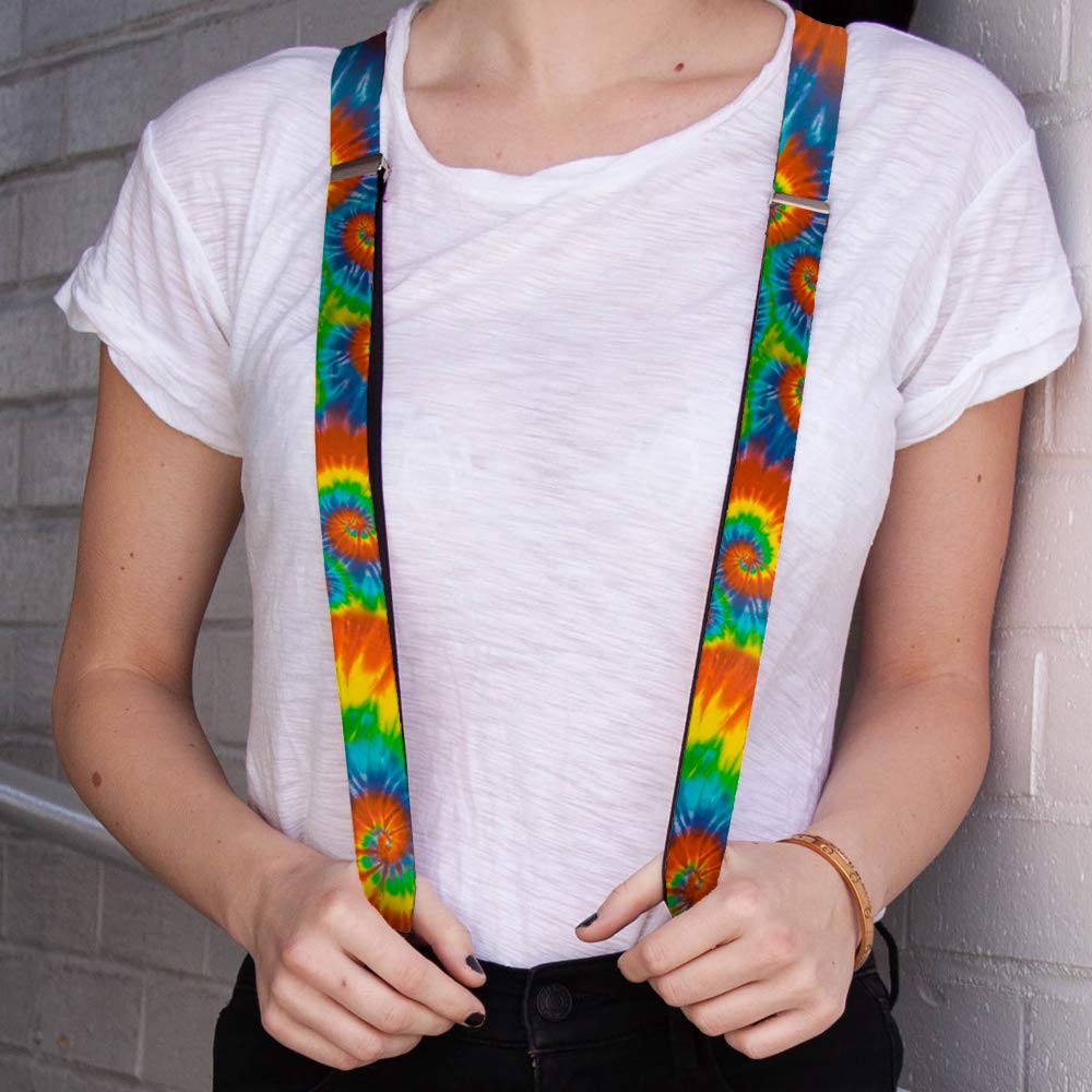 Buckle-Down Unisex-Adult's Suspender-Tie Dye, Multicolor, One Size