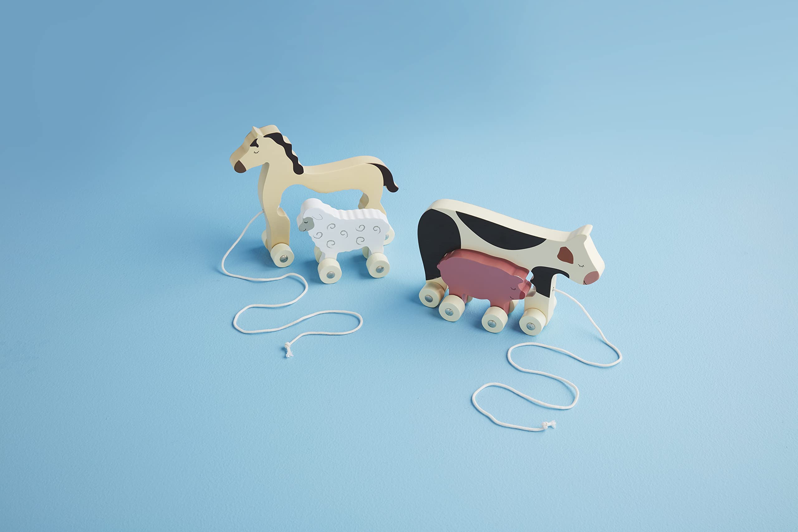 Mud Pie Children's Farm Pull Toy, Horse & Sheep