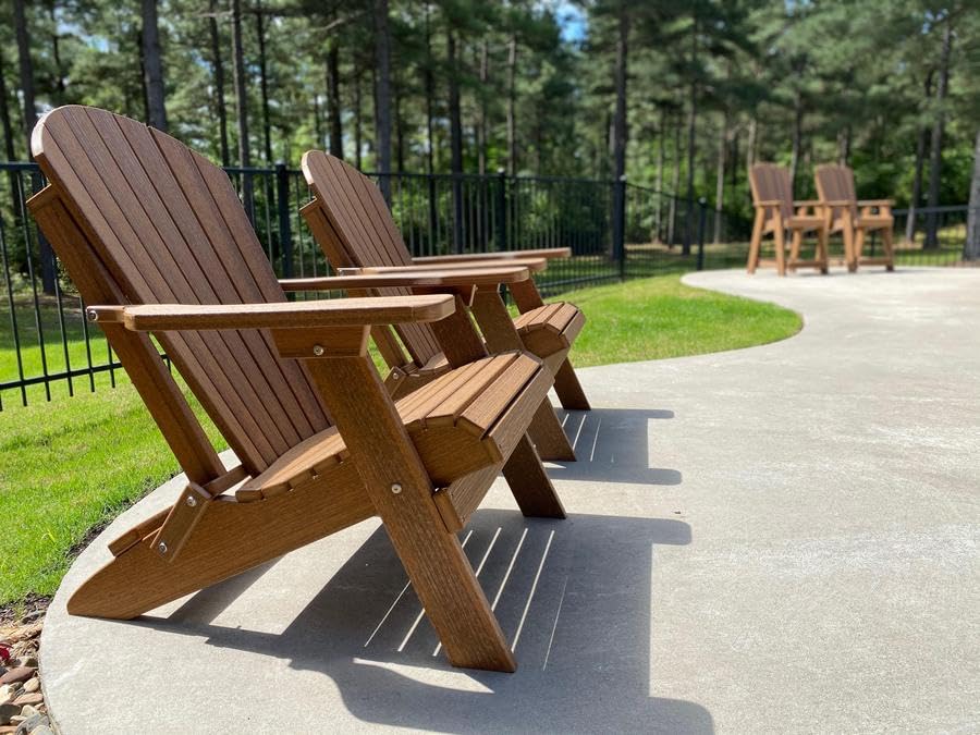 DuraWeather Poly® Classic King Size Folding Adirondack Chair (Antique Mahogany)