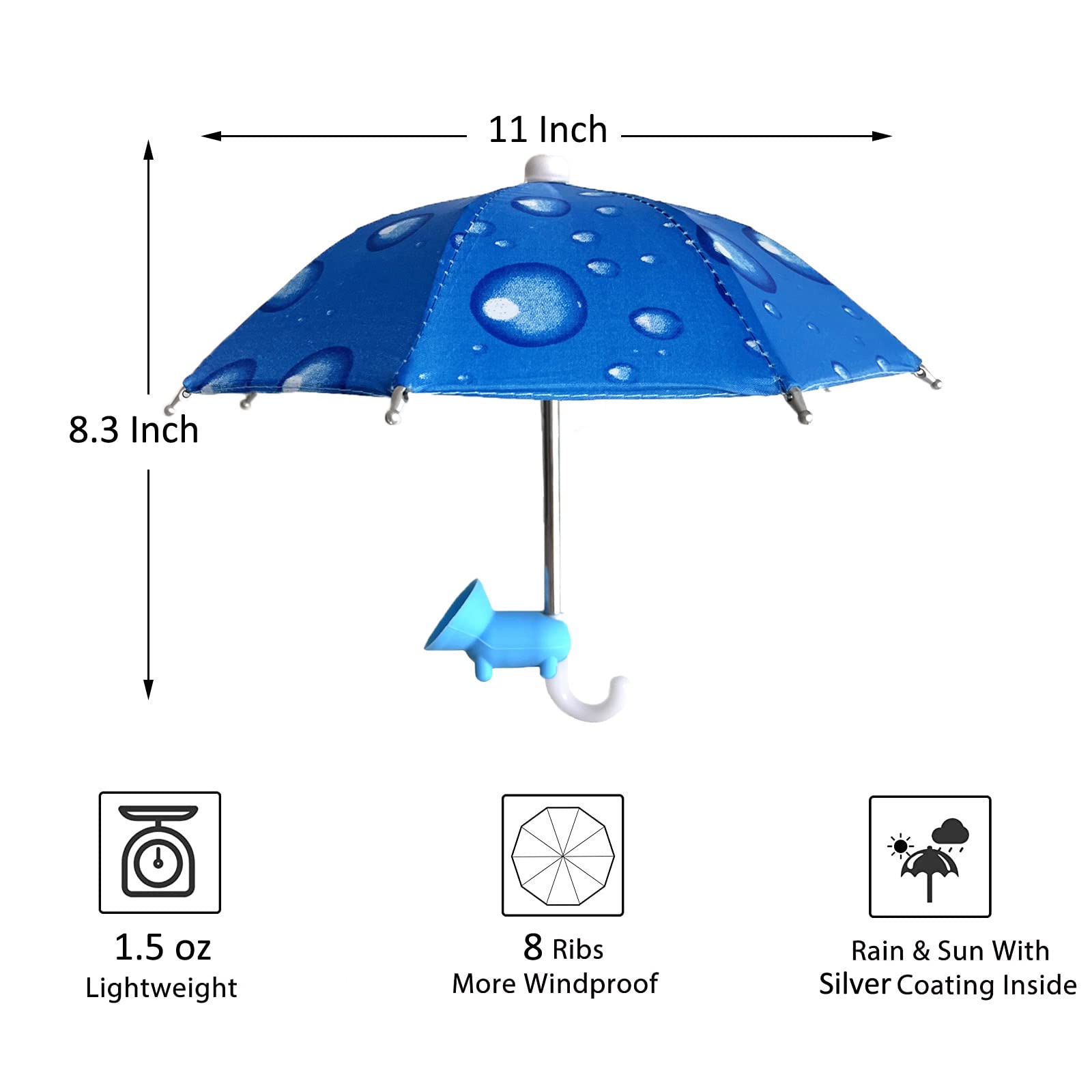 FantasyBear UV Protection Phone Umbrella,Universal Adjustable Piggy Suction Cup Phone Stand Umbrella for Phone,Stand Sun Visor,Sun Shade Cover Sun Shield Phone Suction Cup Holder (Blue)