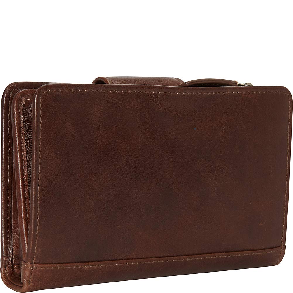 Mancini Leather Goods RFID Secure Medium Clutch Wallet (Red)
