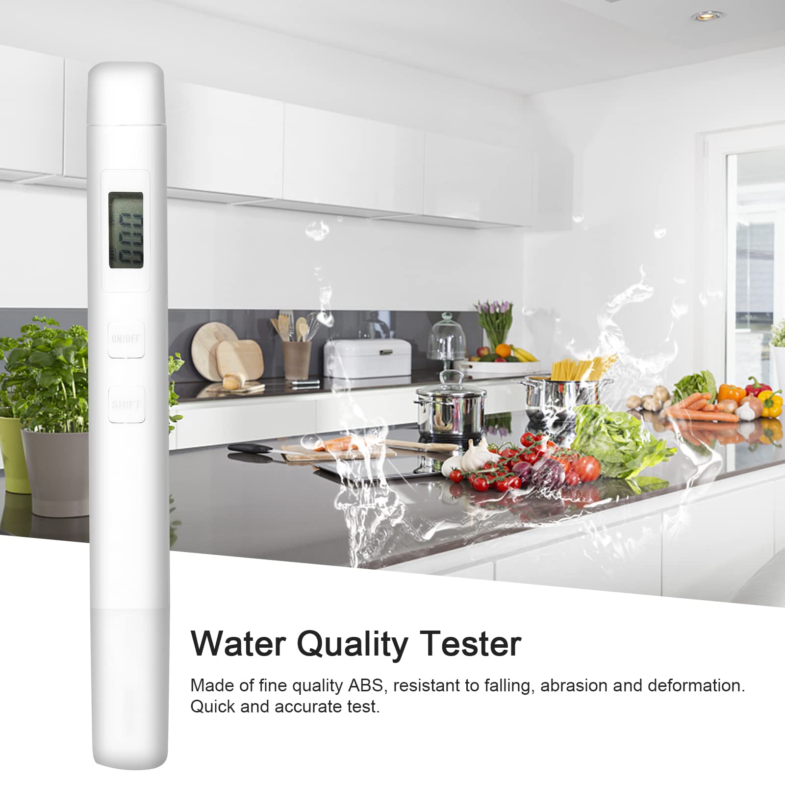 BUZHI Water Quality Test Pen, Multifunctional Digital 3 in 1 Water Quality Tester Portable High Accurancy Water Quality Test Pen Water Quality Measurement Tool Water TDS/EC/Temperature Measuring