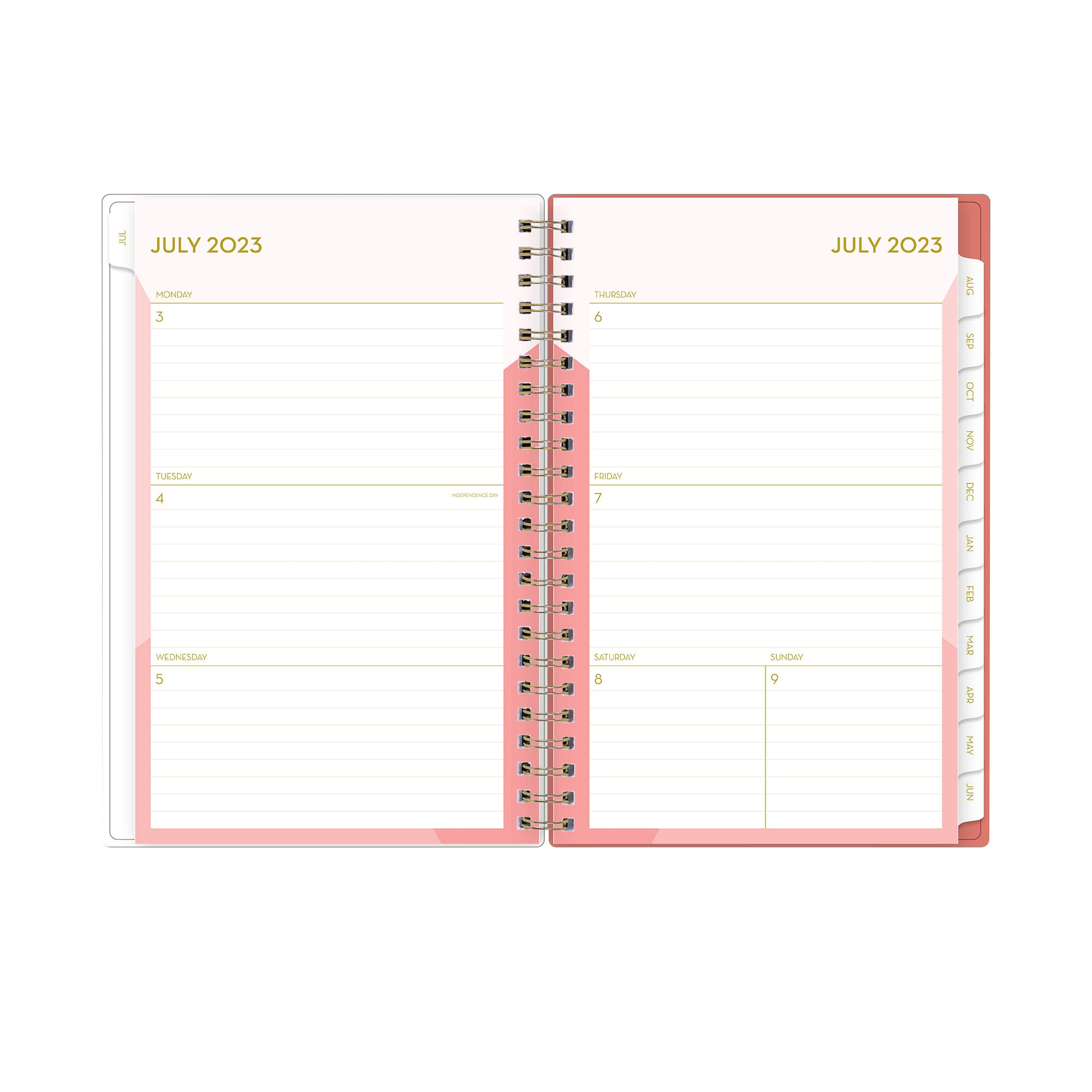 Blue Sky 2023-2024 Academic Year Weekly and Monthly Planner, 5" x 8", Flexible Cover, Wirebound, Cali Pink (130621-A24)