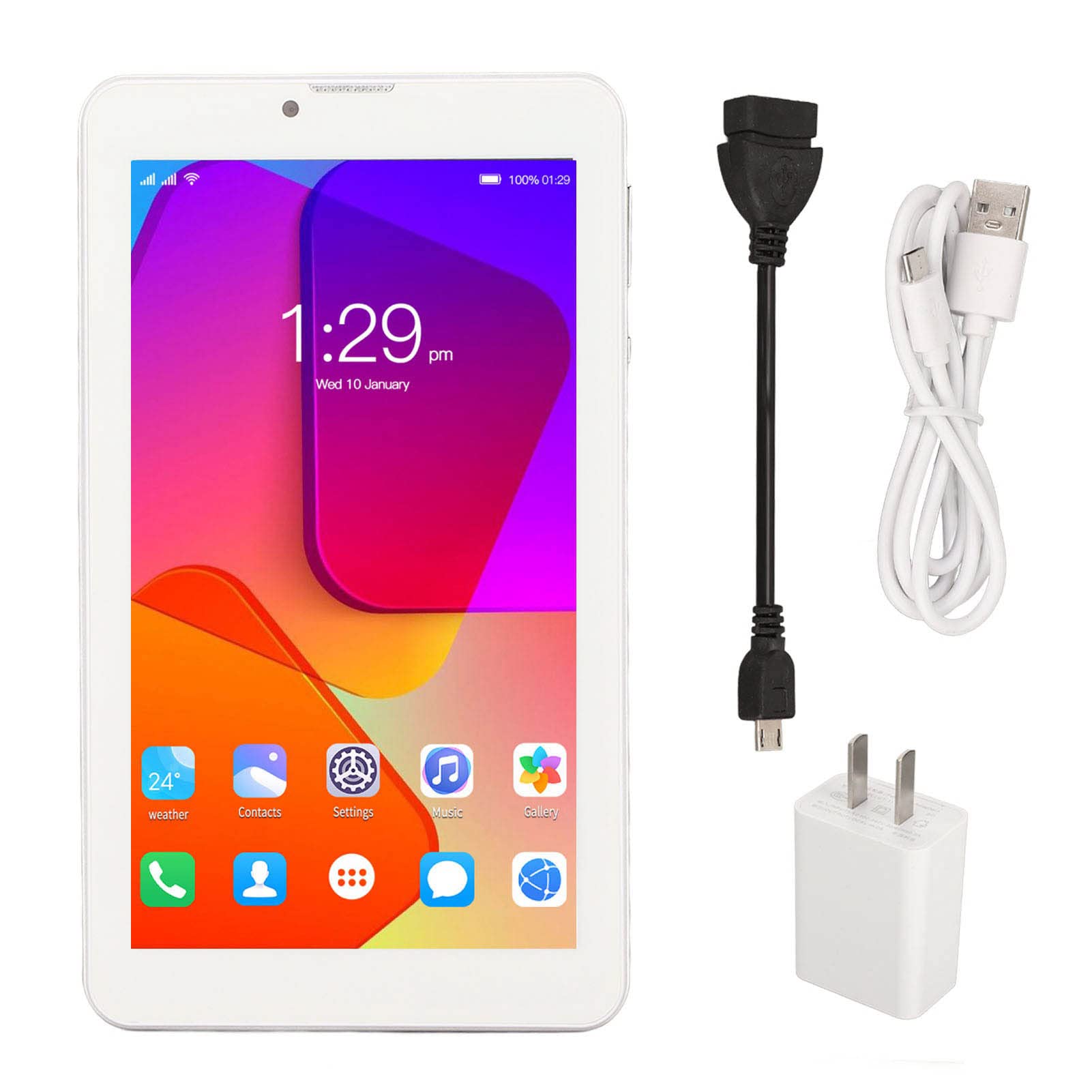 Bewinner 7 Inch Tablet for Android 10, 1280x800 IPS HD Screen, 2GB RAM 32GB ROM, Octa Core CPU, Dual SIM 3G Calling Tablet, Dual Band WiFi Tablet PC (US Plug)