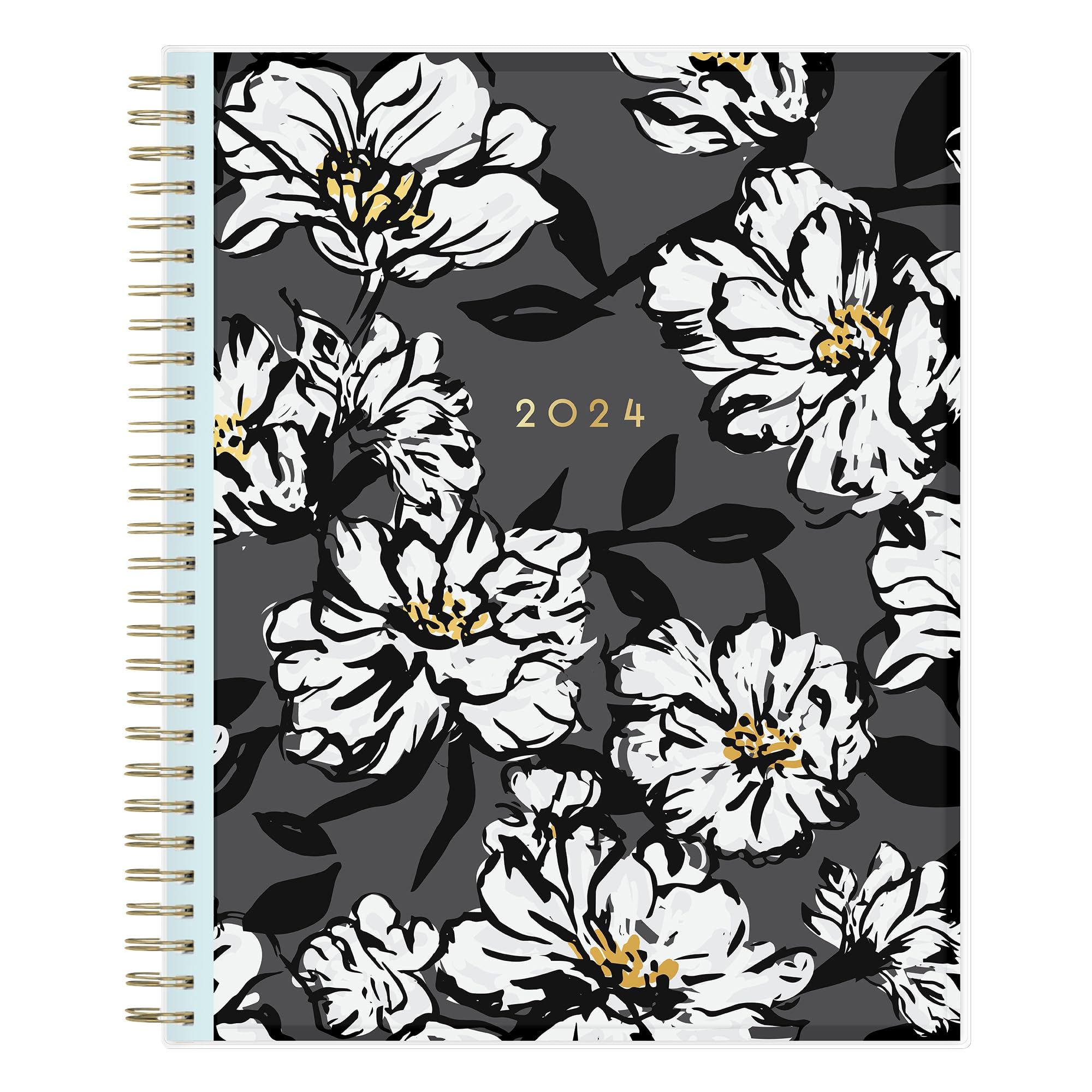 Blue Sky 2024 Monthly Planner, January - December, 8" x 10", Clear Pocket Cover, Wirebound, Baccara Dark (110216-24)