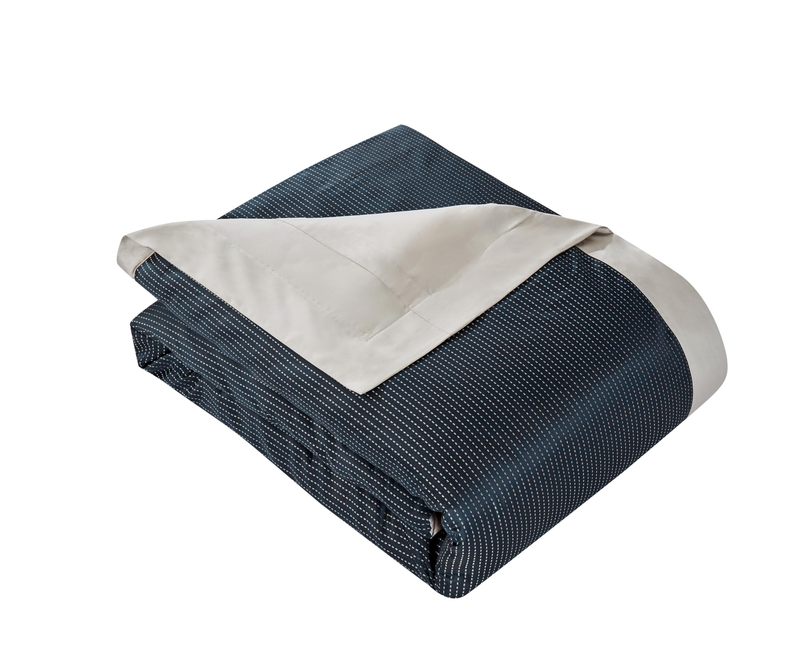 CASA BOLAJ DESIGNED TO DREAM Casabolaj Duvet Cover Set 3PCS Cotton Yarn Dyed Jacquard Navy Stripe (Queen, Duvet Cover Set)