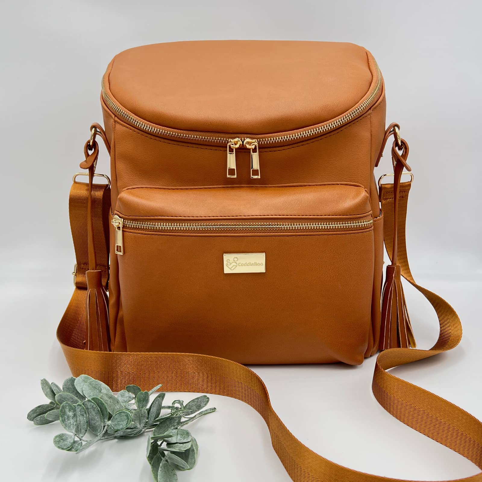 CoddleBoo Diaper bag, Beautiful Vegan-Leather Diaper Backpack with Multi-Pocket Design+Laptop Compartment and Travel Accessories, Waterproof and Tear-Resistant, Bolsa De Pañales (DB1822)