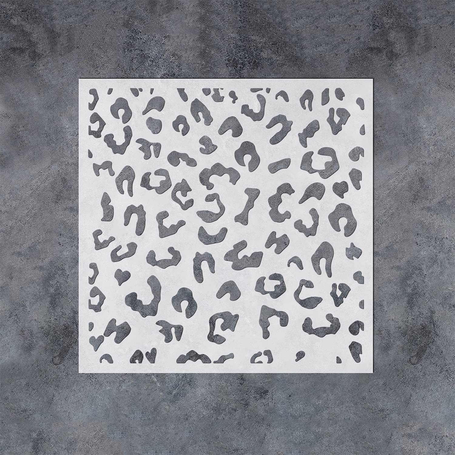 GSS Designs Leopard Skin Stencil - Reusable Cheetah Print Stencils for Painting on Wood Fabric Baking Furniture Wall Floor Decor (12'' x 12'')