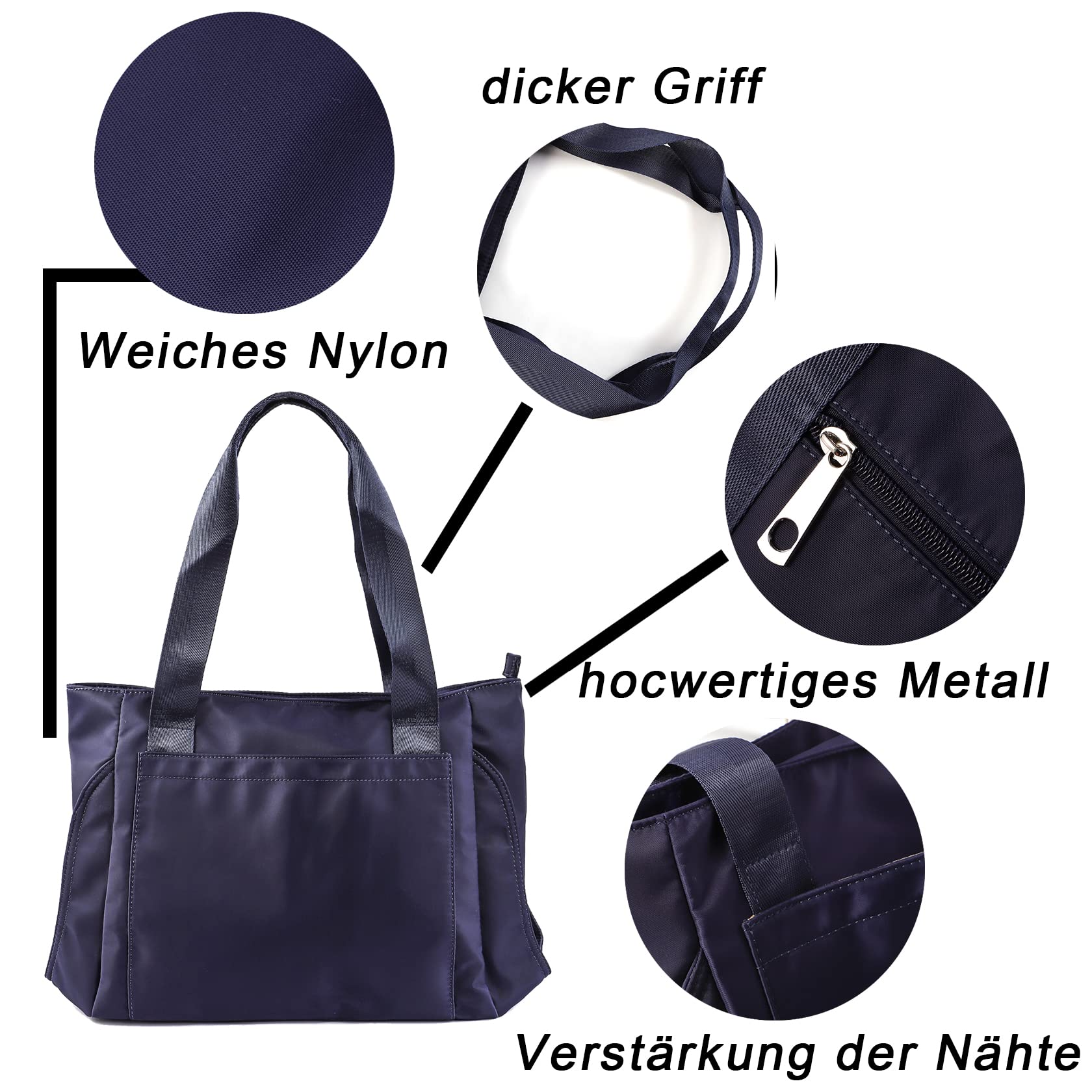 JJDreams Tote Bag Casual Shoulder Bag Top Handle Handbag Daily Travel Bag For Women，Blue