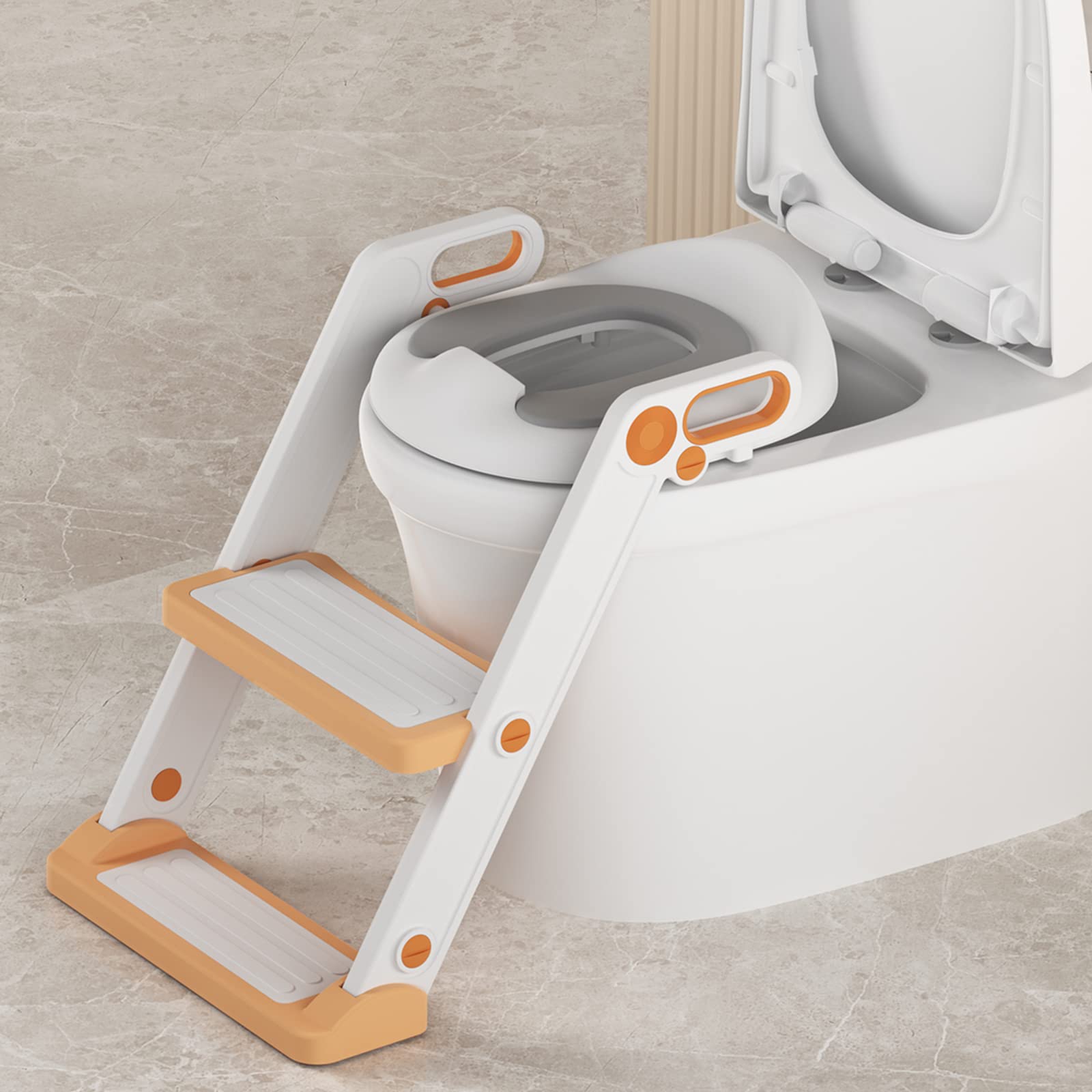 CODOGOY Potty Training Toilet Seat with Step Stool Ladder for Boys/Girls Height Adjustable Toddlers Potty Training Seat